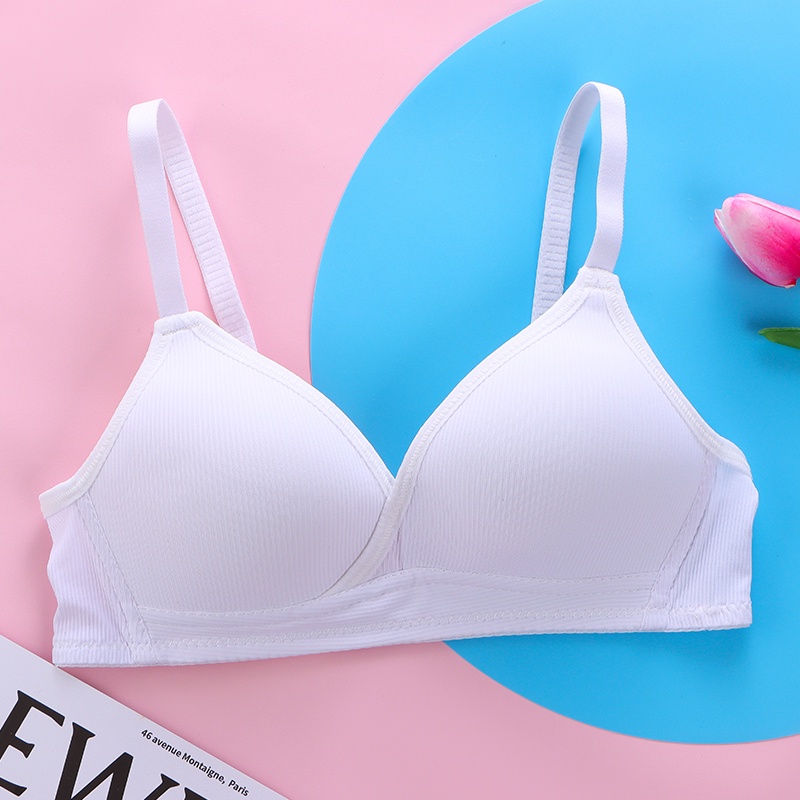 Simple Cotton Women Bra Comfortable Ventilation Thin cup No Steel Ring ...