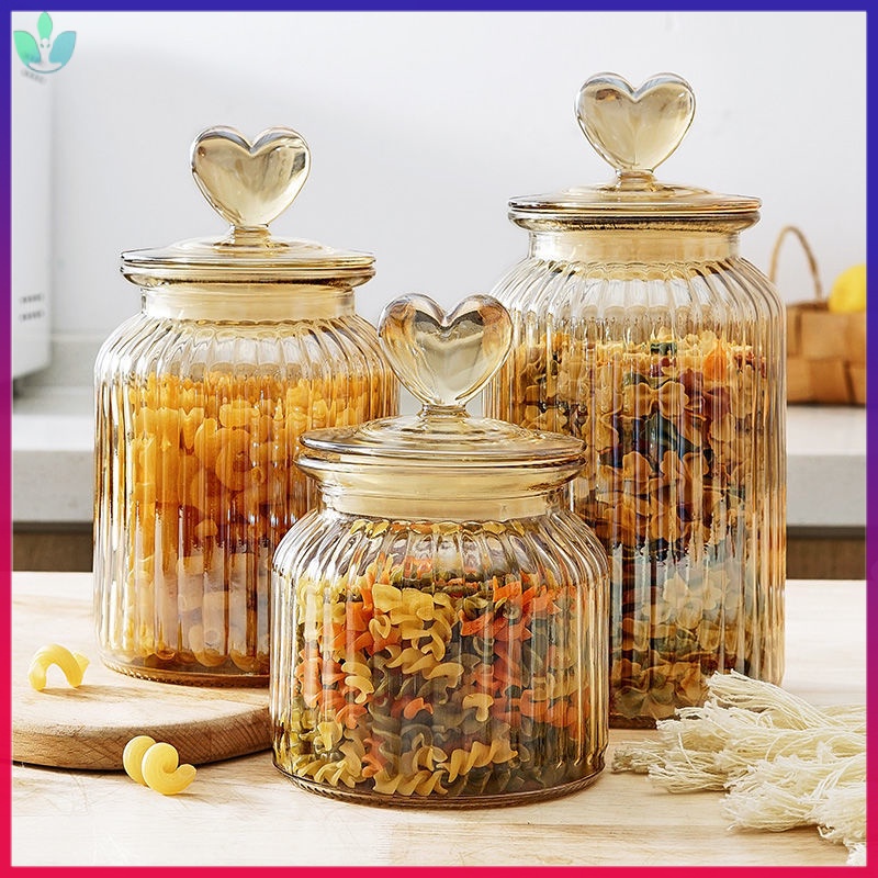 Glass Storage Jars Glass Sealed Jars 2 Pack Glass Jars Food Storage ...