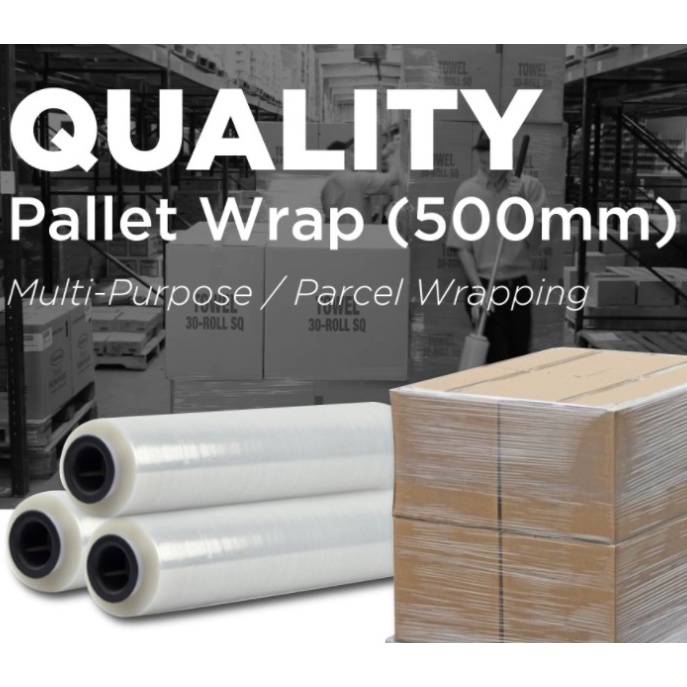 Transparent 500mm Stretch Film Wrap Shrink Wrap Cling Pallet wrapping ...