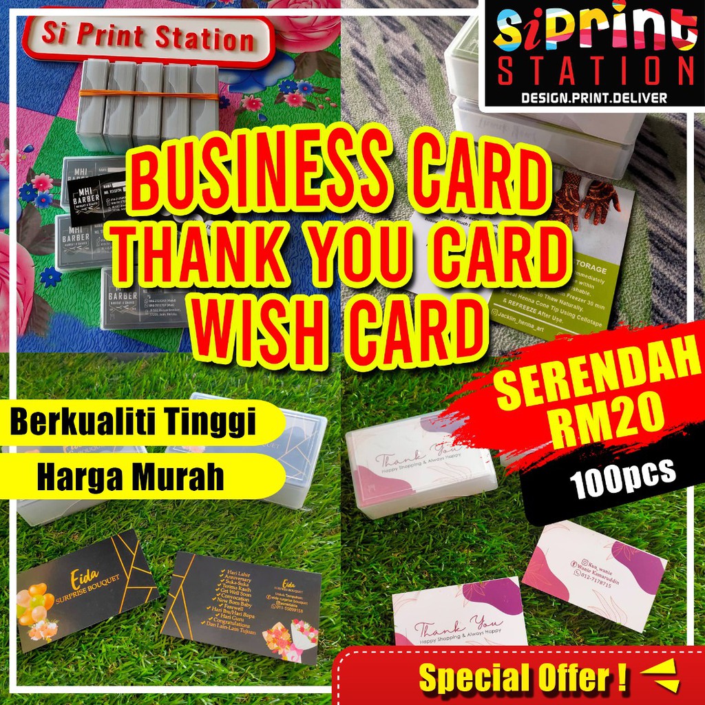 Thank You/ Business Card/ Wish Card/ Loyalty Card/Bisnes Kad/Loyalti ...