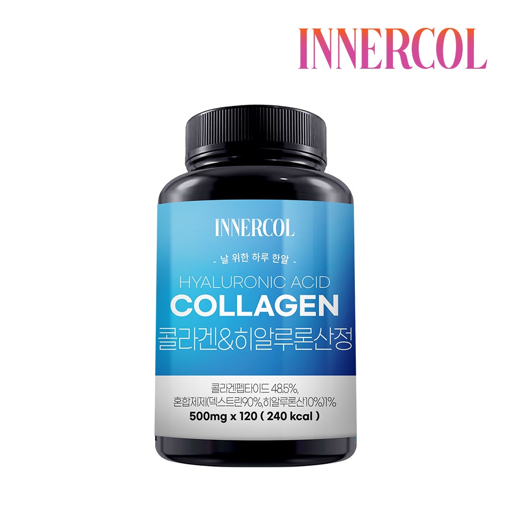 [INNERCOL] Collagen & Hyaluronic Acid Tablets 500mg x 120 tablets / 4 ...