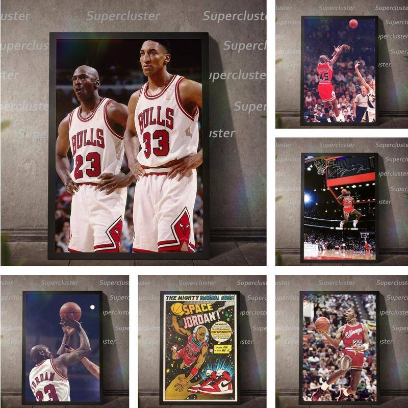 Michael Jordan Canvas God of Basketball NBA Painting Poster Wall Print ...