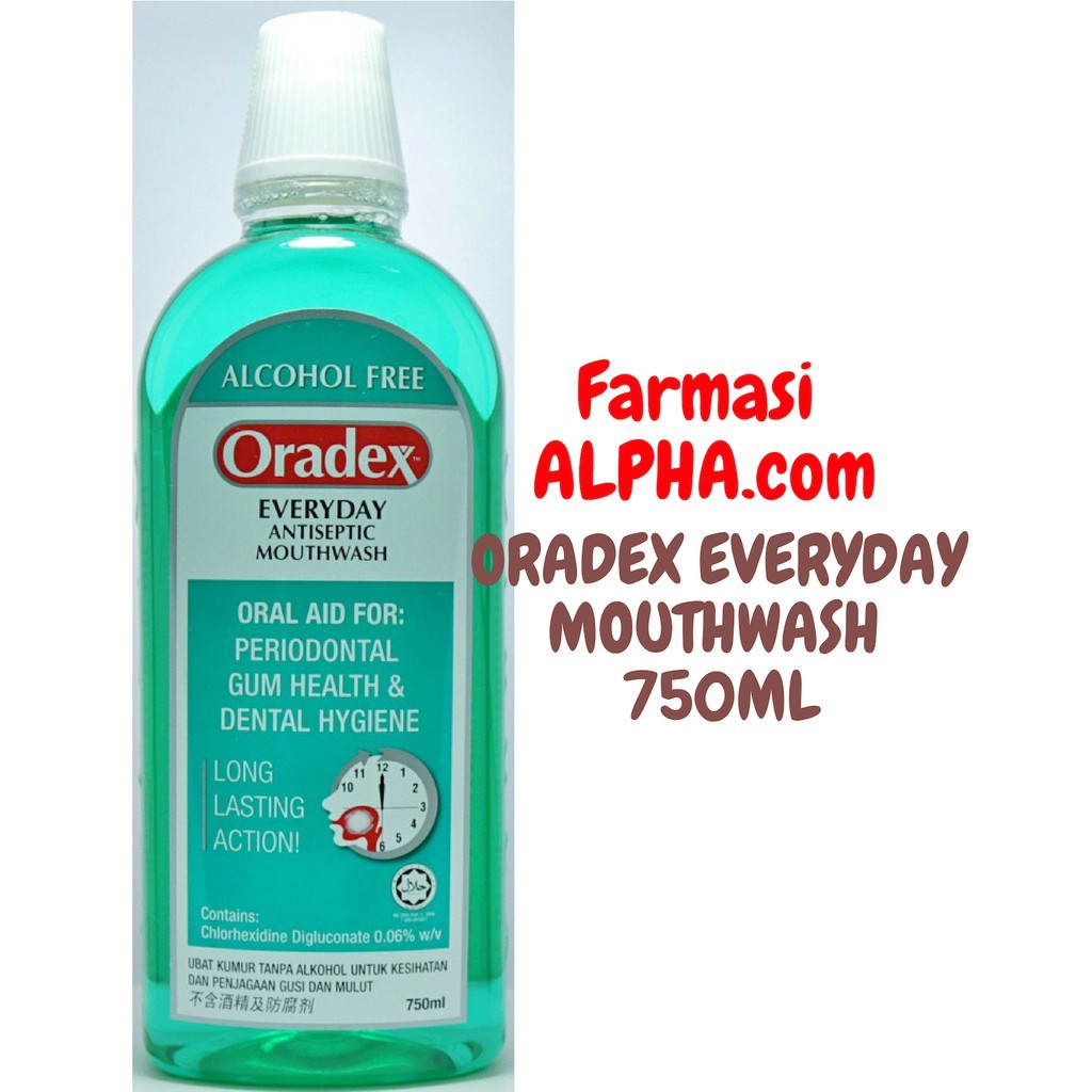 Oradex Everyday Antiseptic Mouthwash 750ml | Shopee Singapore
