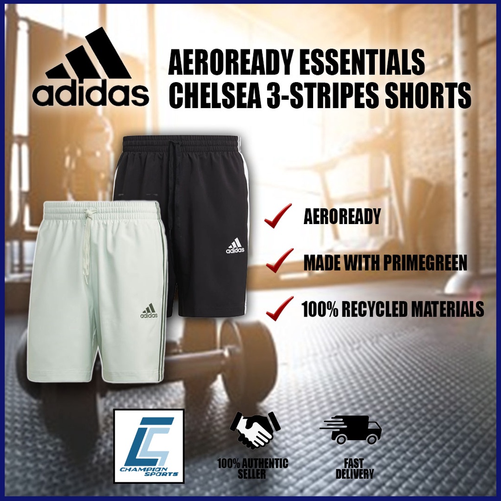 Adidas Aero ready Essentials Chelsea 3-Stripes Shorts | Shopee Singapore