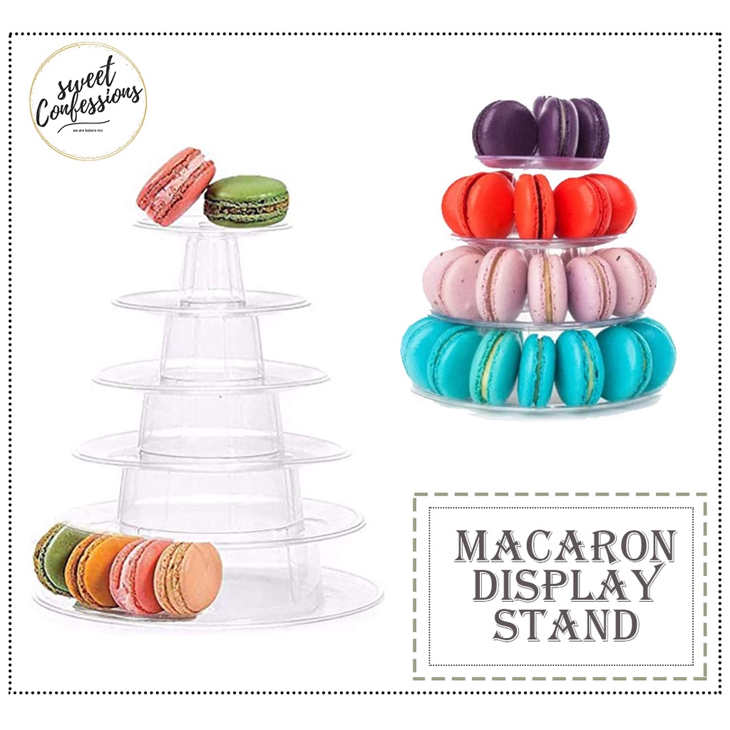 4 / 6 tiers Macaron display stand macaron tower clear plastic rack ...