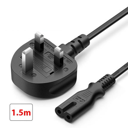 UK Plug to C7 Power Cord 1.5M for PS3 PS4 PS5 PSP Nintendo Switch ...