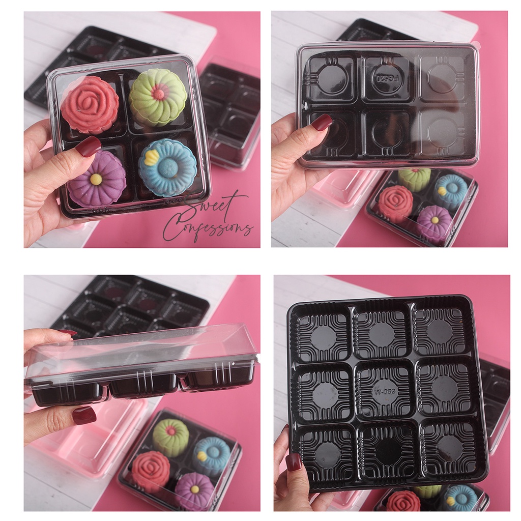 🇸🇬(10pcs) mooncake box mini tart tray cake brownie box disposable food ...