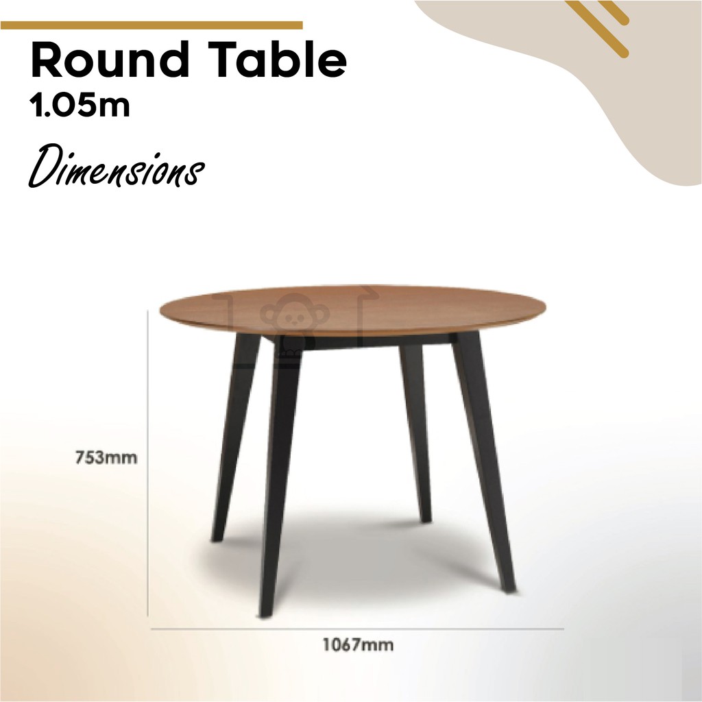 ROUND TABLE / DINING TABLE / WOODEN DINING TABLE | Shopee Singapore