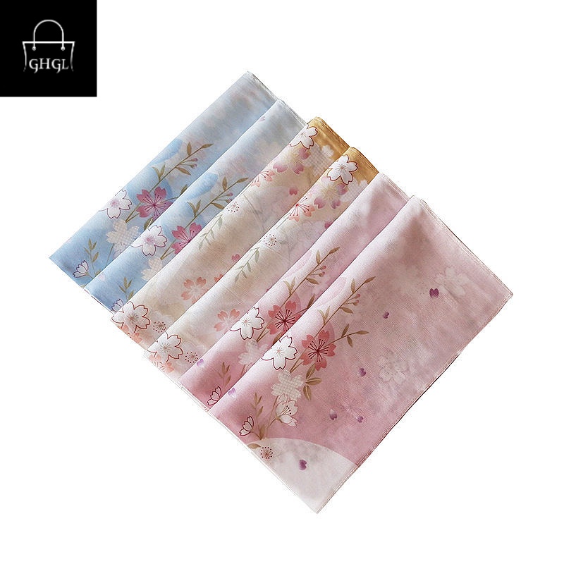 [GHGl] Handkerchief Ladies Print Soft High-End Combed Cotton Sweat ...
