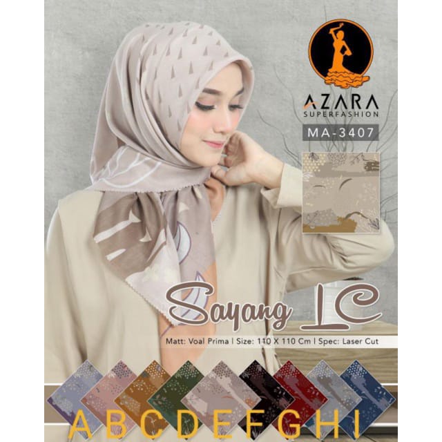 Azara Dayang RIYA Hijab Veil 04 Hijab Motif Quadrilateral Material Voal ...