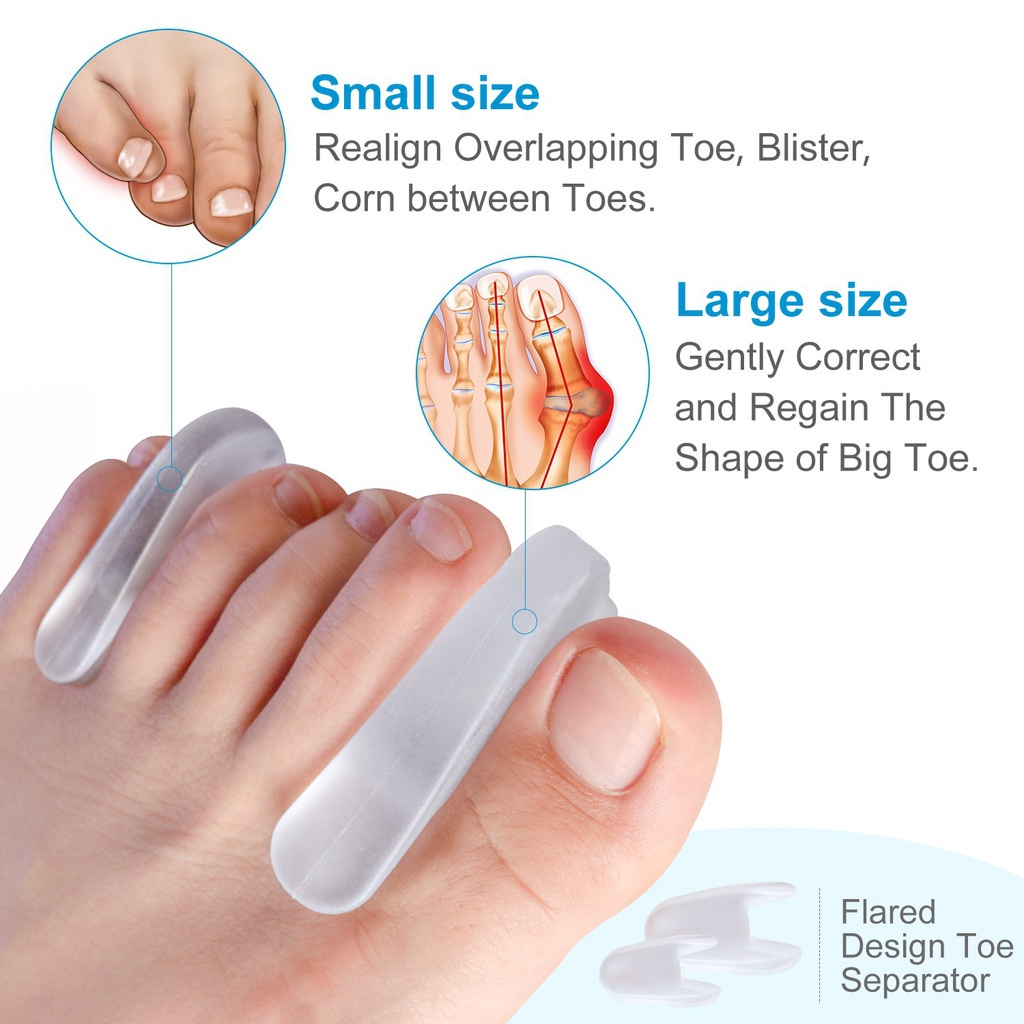 Gel toe separator - toe pad temporary toe orthosis to alleviate toe ...