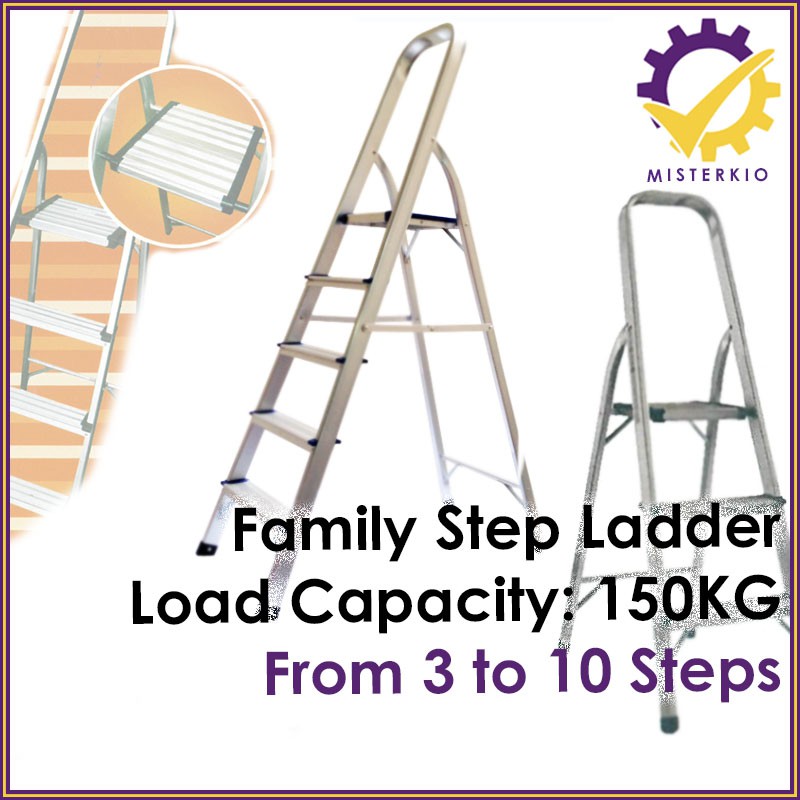 Aluminium Step Ladder From 3 to 8 Steps with Large Platform Foldable ...