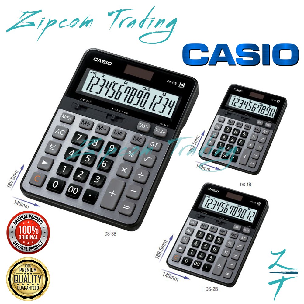 CASIO DS-1B / DS-2B / DS-3B Digits Heavy Duty Calculators (10 Digits/12 Digits/14 Digits ...
