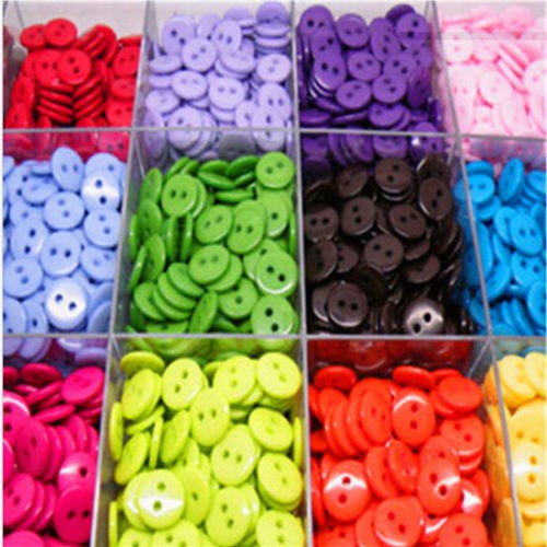100PCs Candy Color Resin Sewing 2 Holes Round Buttons | Shopee Singapore