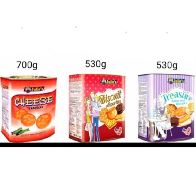 Julie's Cheese Crackers 700g / Biscuit Assorties 530g / Treasure ...