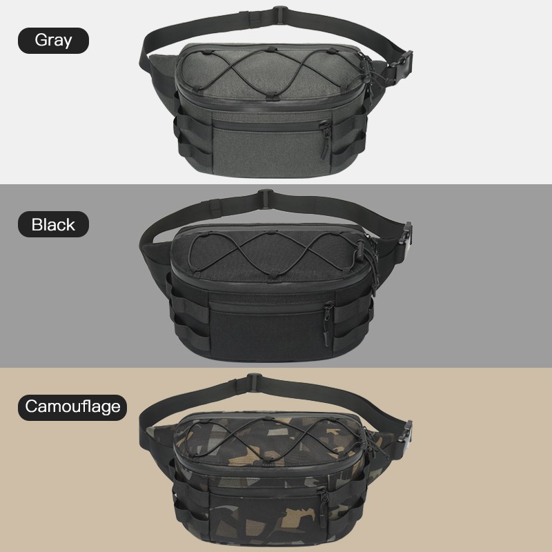 OZUKO Men Waist Bag Tactical Waterproof Chest Pack Outdoor Sports Belt ...