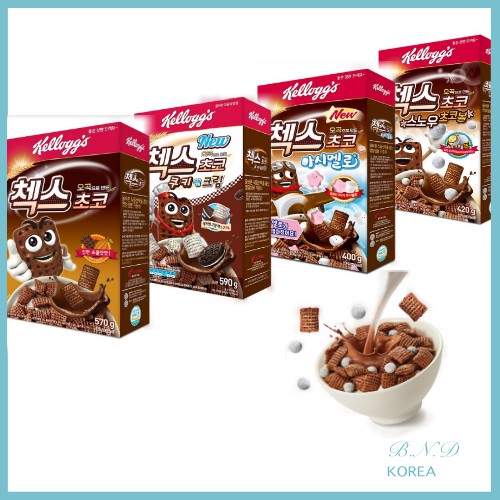 Kelloggs Korea Chex Chocolate Cereal flakes Five Different Grains snow ...
