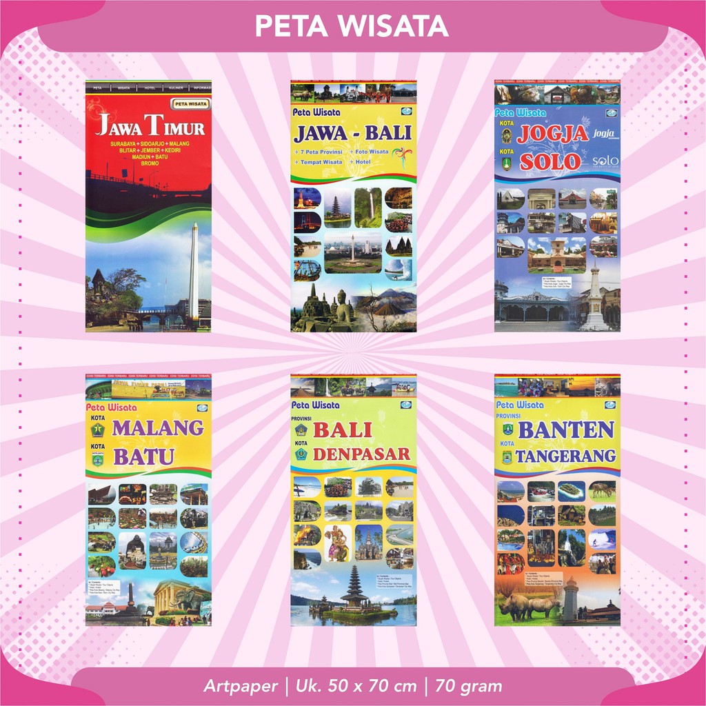 East Java Bali Denpasar Jogja Solo Malang Banten Tangerang Tourism Map ...
