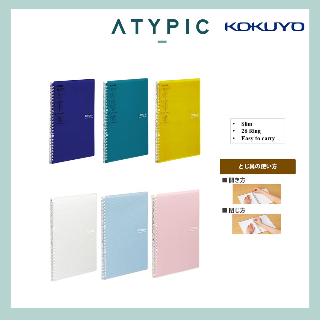 Kokuyo Campus Easy-Carry Slim Binder"Smart-Ring" B5 26-Ring | Shopee ...
