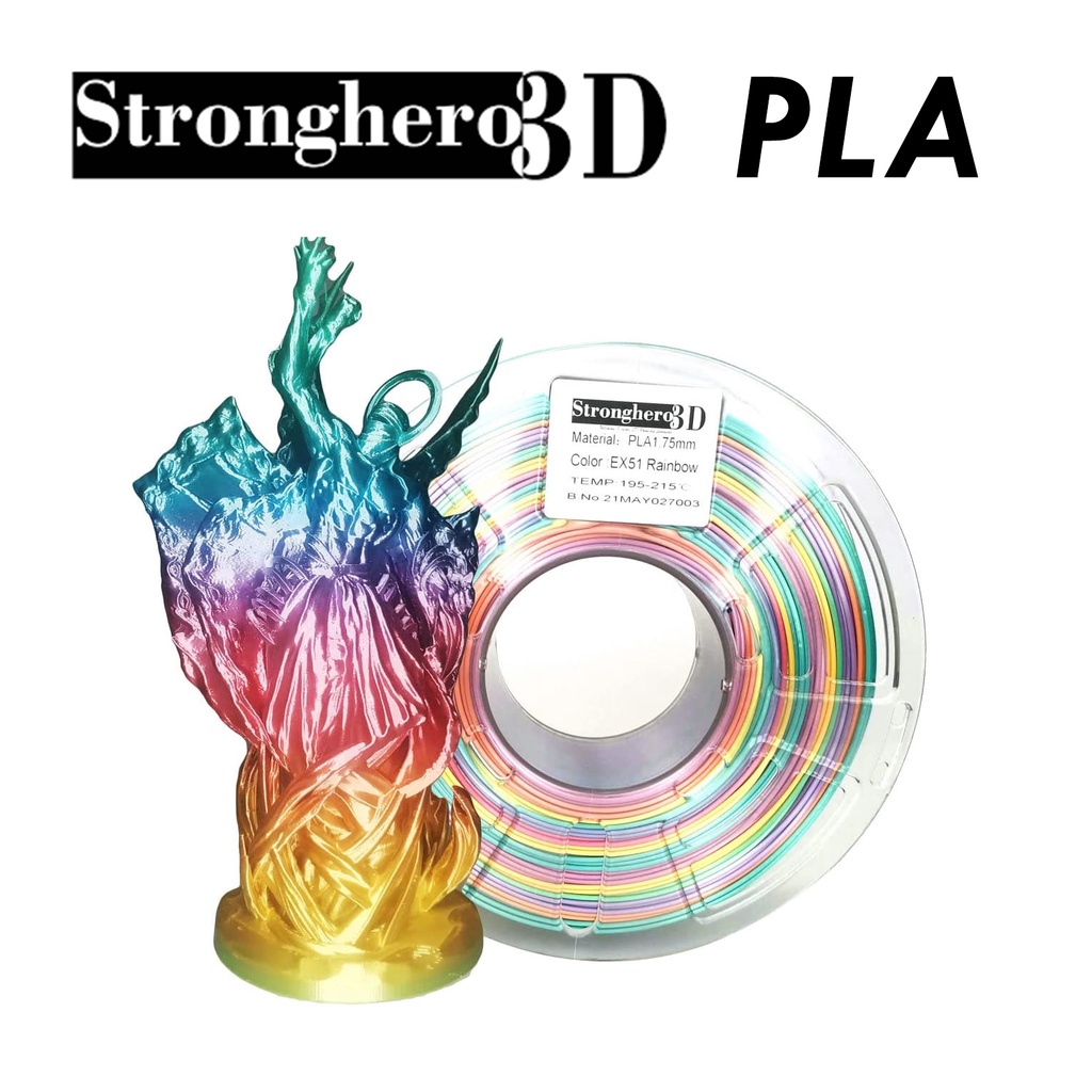 Stronghero3d 3D Printing Rainbow PLA Filament | Shopee Singapore