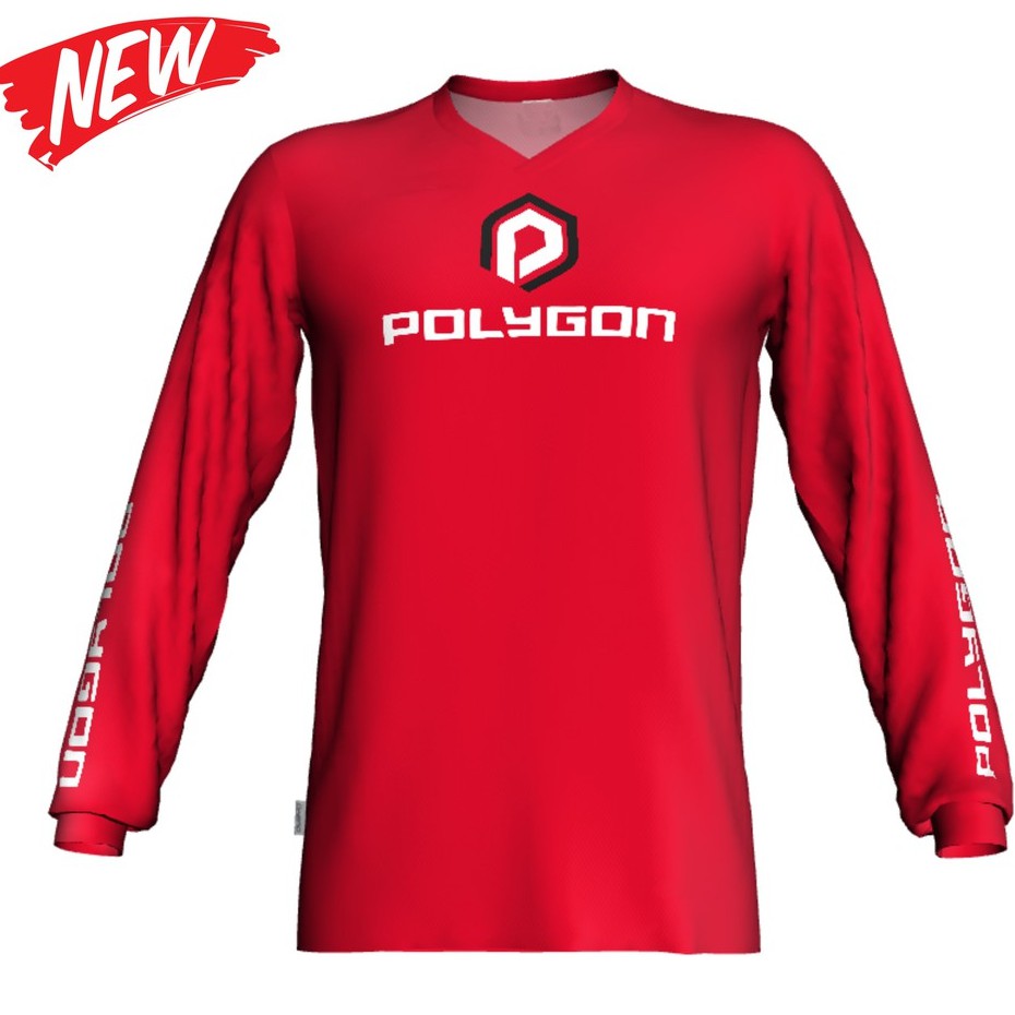 MERAH PUTIH Polygon Dryfit Benzema Cycling Jersey Red White List ...