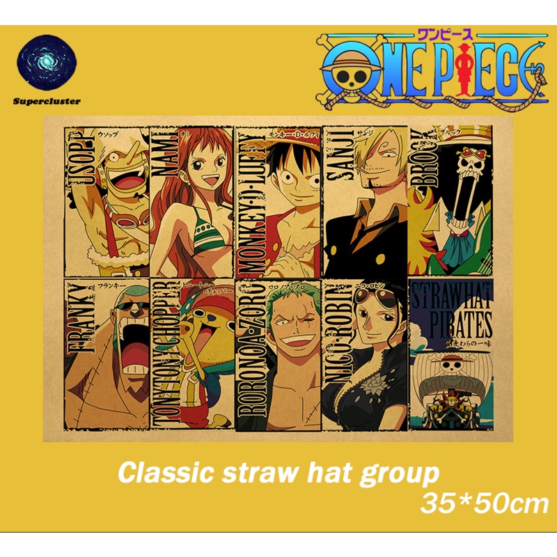 One Piece "Classic StrawHat Group" Luffy Zoro Nami Usopp Sanji Chopper ...