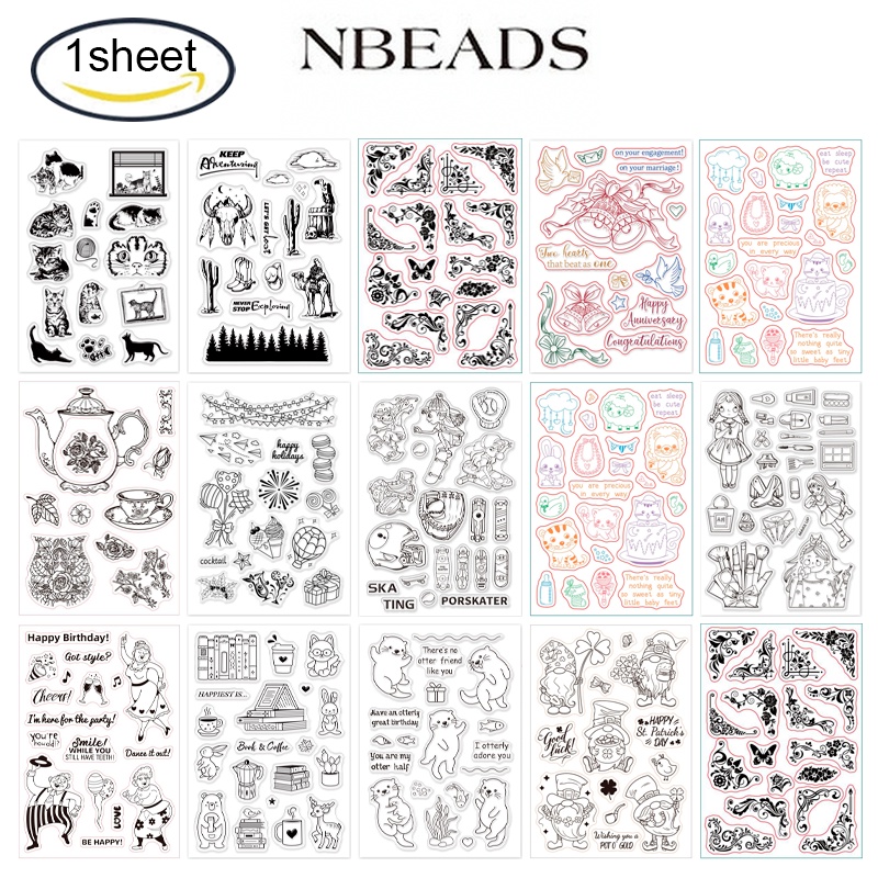 1Sheet PVC Plastic Stamps, for DIY Scrapbooking, Photo Album Decorative ...