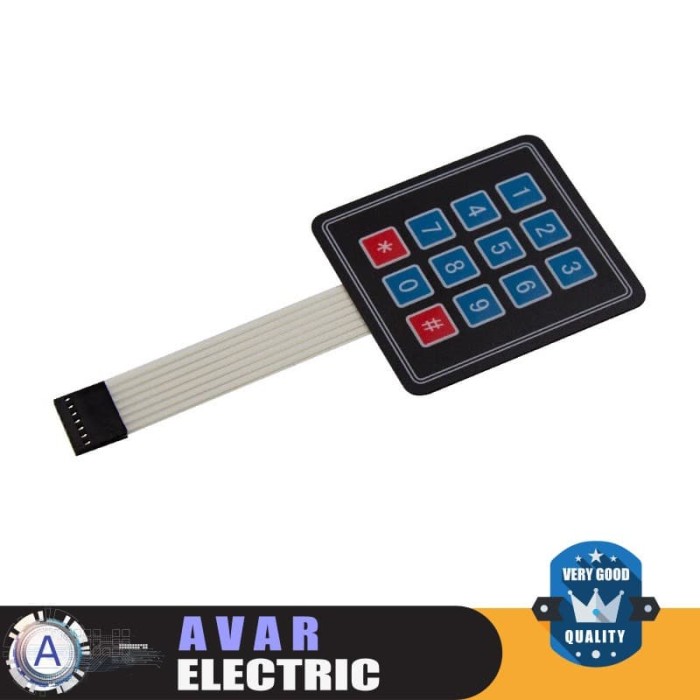 3x4 Flexible Membrane Keypad Matrix Keypad Membrane 3x4 Arduino ...