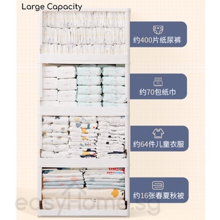 Easyhome.sg 32L 72L Foldable Storage Box Stackable Storage Drawer Cabinet Wardrobe Home ...