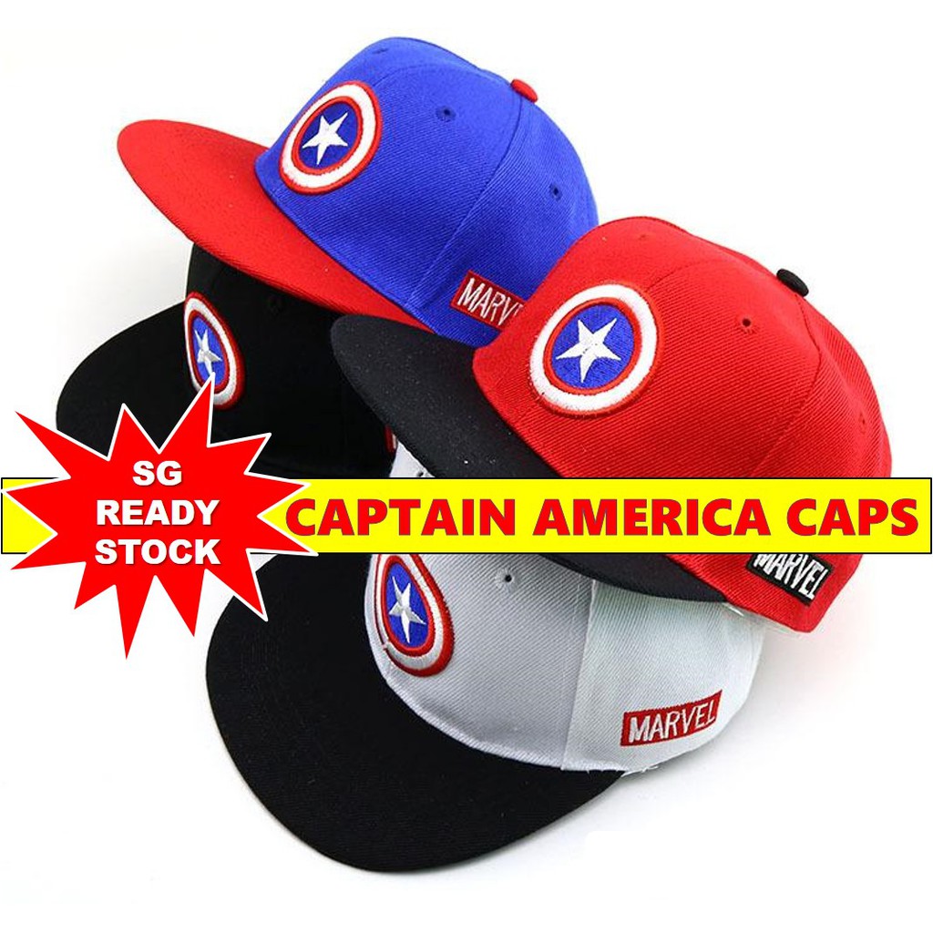 [SG READY STOCK] Children Cartoon Kids Captain America Cap Embroidered ...