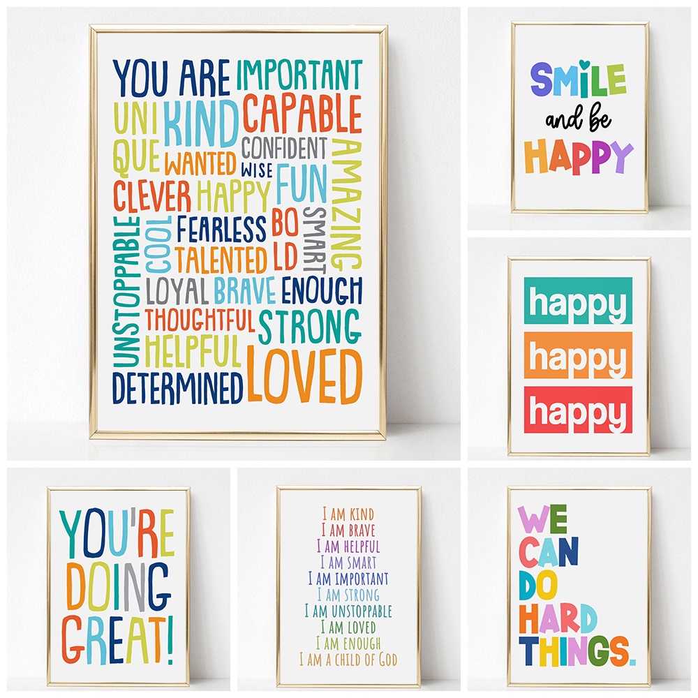 Positive Kid Classroom Wall Picture Inspirational Poster Education ...