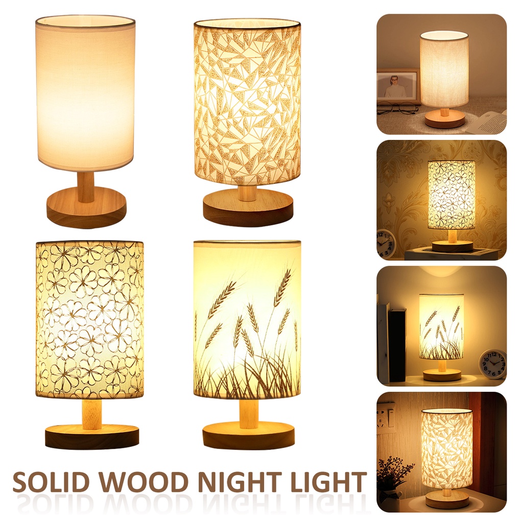 Linen Table Lamp Touch LED Linen Night Lamp w/Warm White Light Linen ...