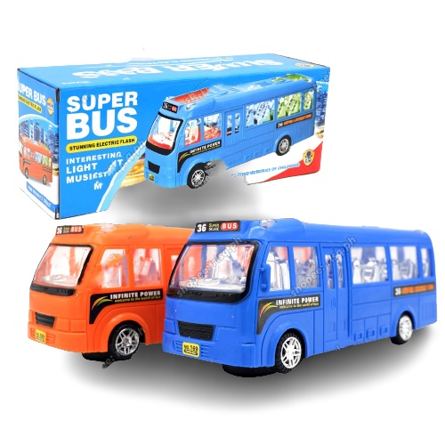 Super Deluxe Bus Stunning Electric Flash Bump and Go Light Sound Blue ...