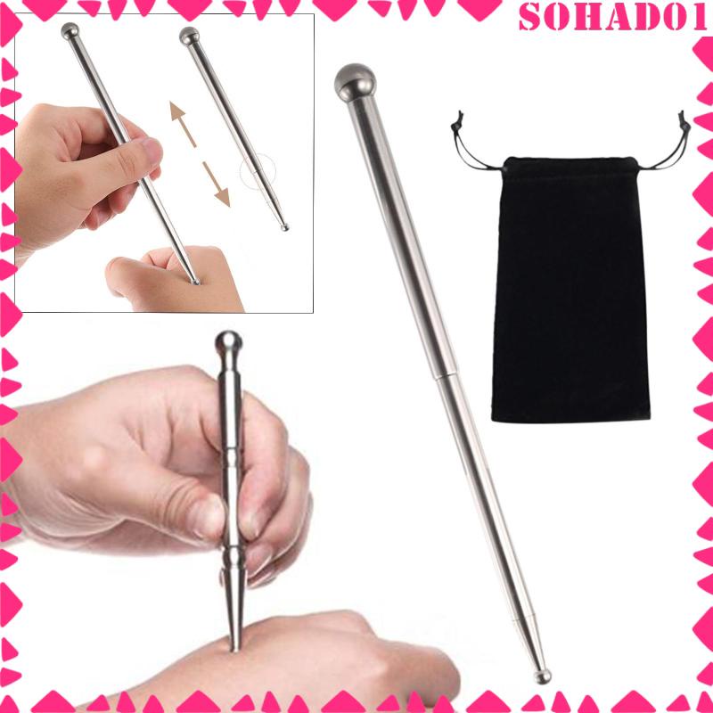 [sohad] Telescopic Manual Pen Stainless Steel Pressure Point Pen for ...