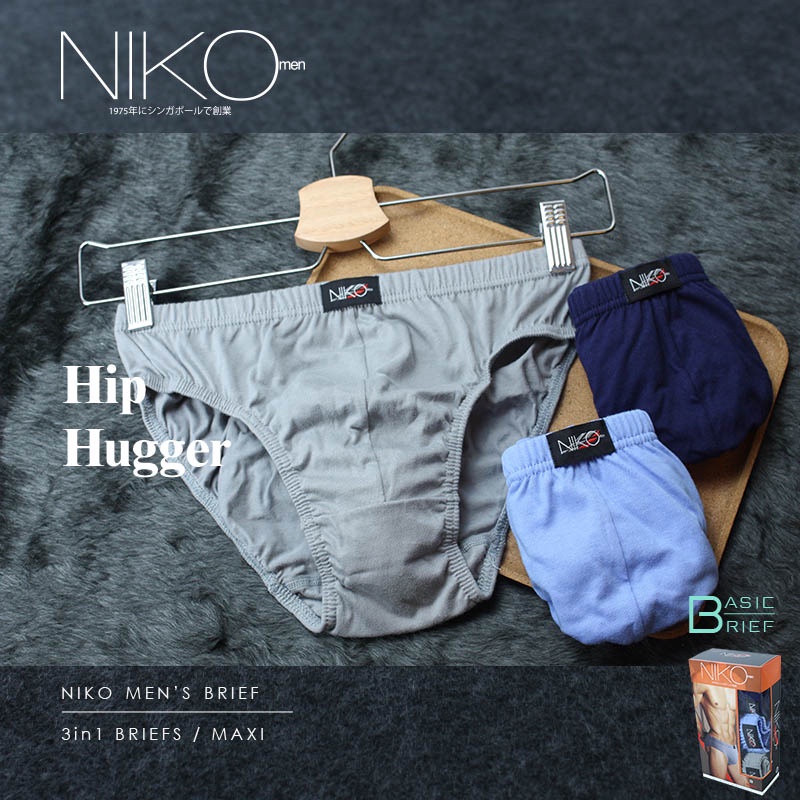 NIKO Men's - C90938 100% Cotton/ Briefs/ Underwear/ 3in1/ Maxi ...