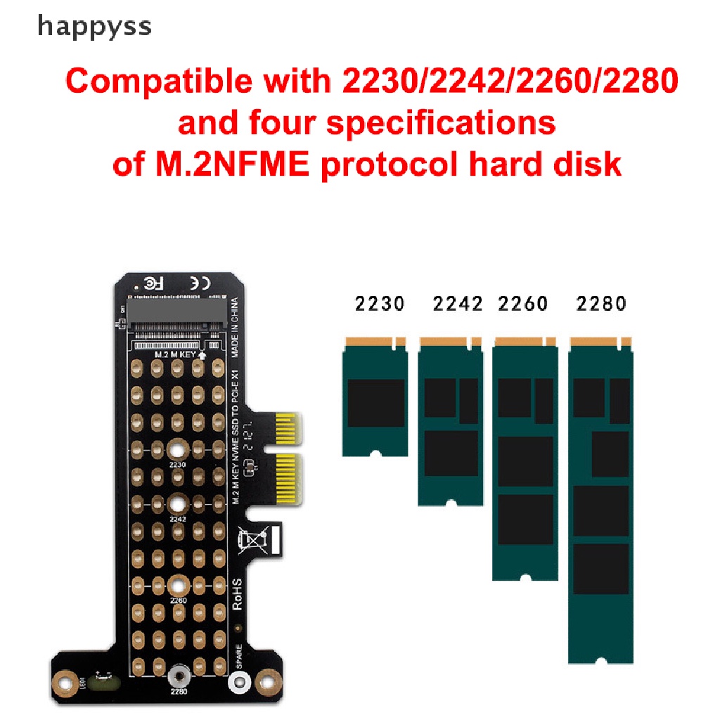 [happyss] SSD M.2 NVME to PCI-E X1 Adapter Board Support PCI-E4.0/3.0 ...
