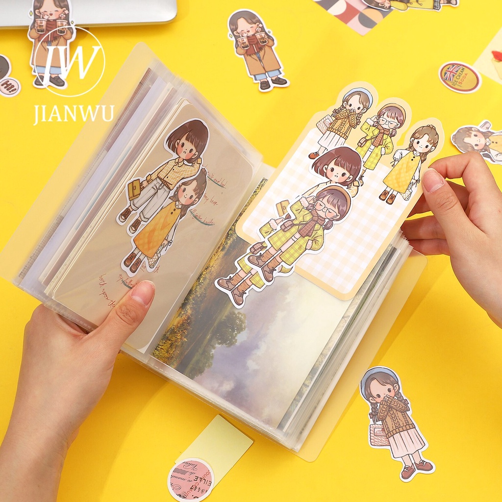 JIANWU A6 Slip Pocket Folders 40 Pages Cute Journal Diary Note Material ...