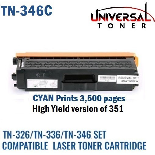 Compatible Brother TN-346/TN-336/TN-326 Cyan Laser Toner Cartridge (3 ...