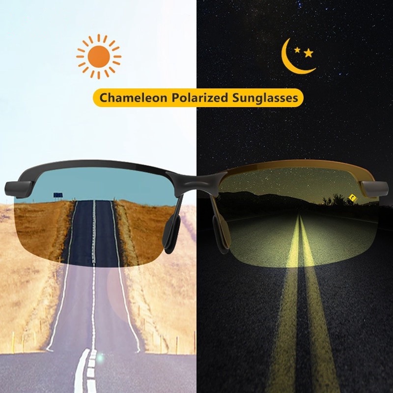 Photochromic Sunglasses Men Polarized Driving Chameleon Glasses Change ...