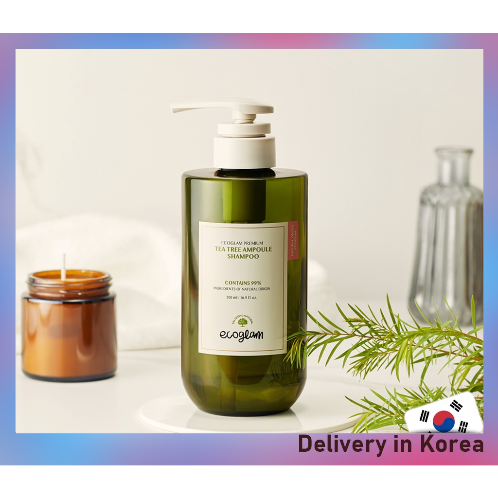 [ EcoGlam ] New Premium Tea Tree Ampoule Hair Loss Functional Shampoo ...