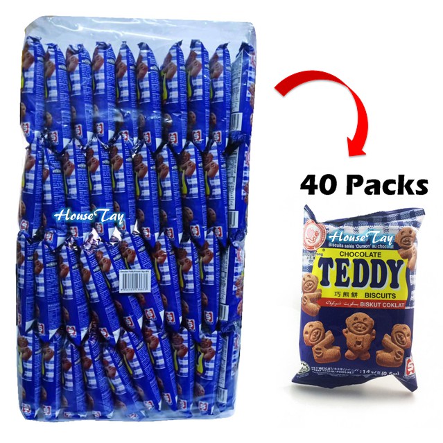 Teddy Chocolate Biscuits (40 Packs x 14g) | Shopee Singapore
