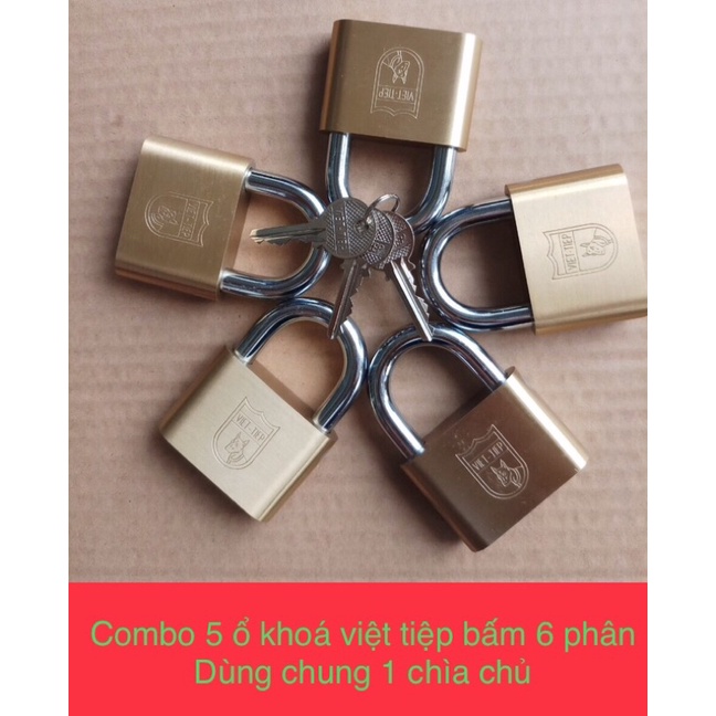 Set of 5 VIET TIEP locks sharing 1 master key (6p type, Click lock ...