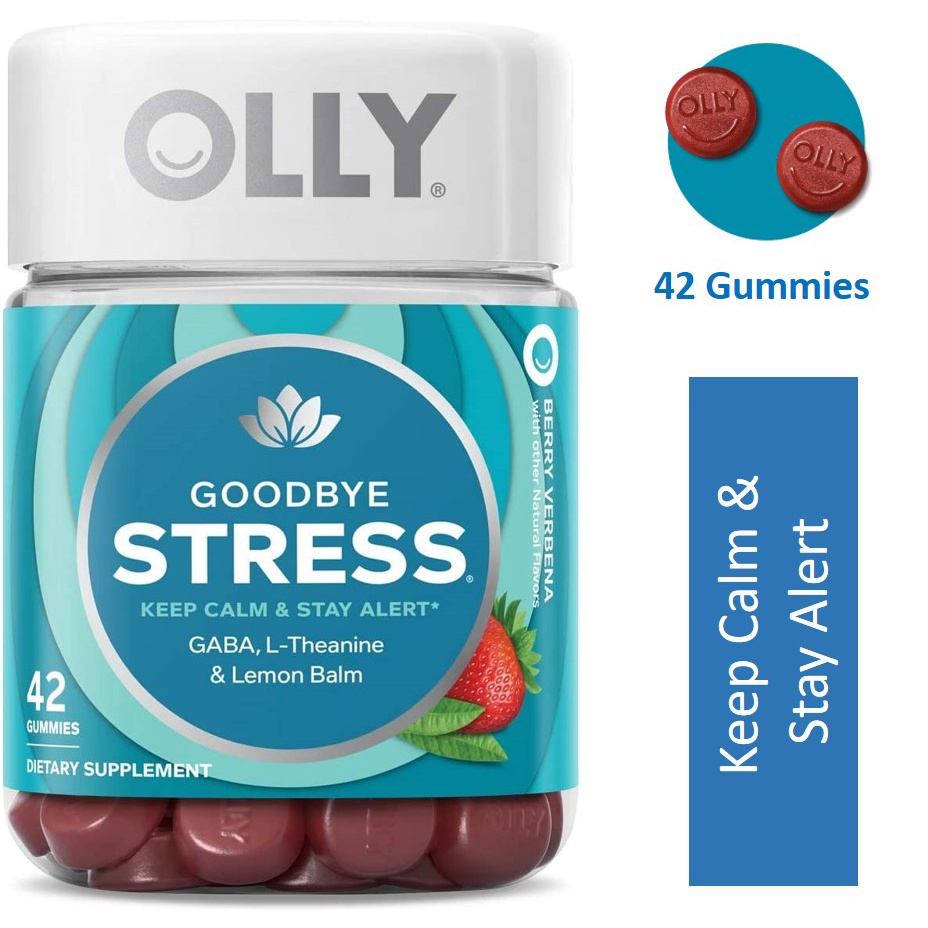 OLLY Goodbye Stress Gummy, (Expiry: Apr 2024) GABA, L-Theanine, Lemon ...