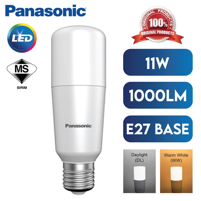 PANASONIC 11W LED STICK BULB E27 (COOL DAYLIGHT & WARM WHITE) | Shopee ...