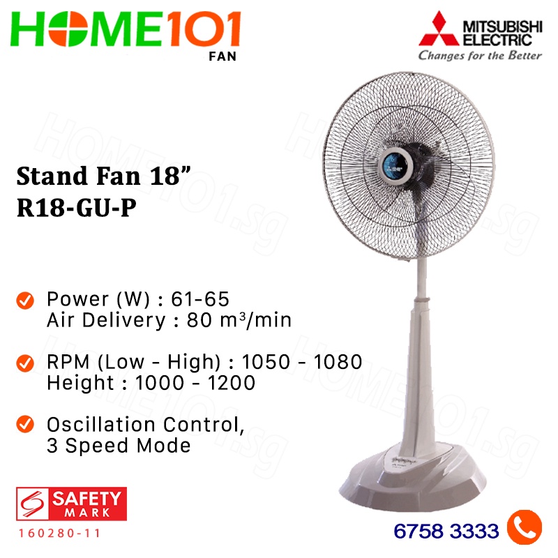 Mitsubishi Stand Fan 18" R18-GU-P | Shopee Singapore