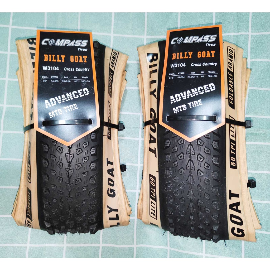 COMPASS Bicycle Folding Tire MTB Skin Wall Tire 26 27.5 29 | Shopee ...