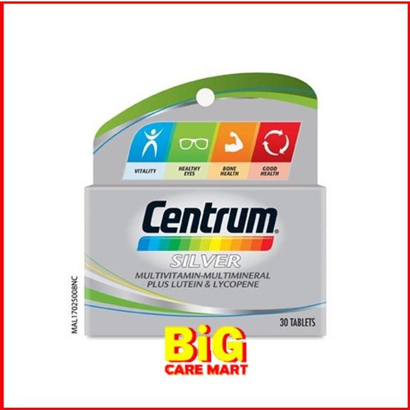 Centrum SILVER Multivitamins & Minerals + Lutein & Lycopene 30tablets ...