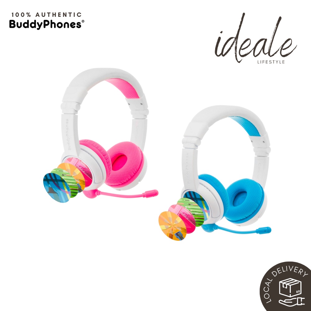 BuddyPhones School+ Wireless + Boom Mic | 2 Year Warranty | Shopee ...