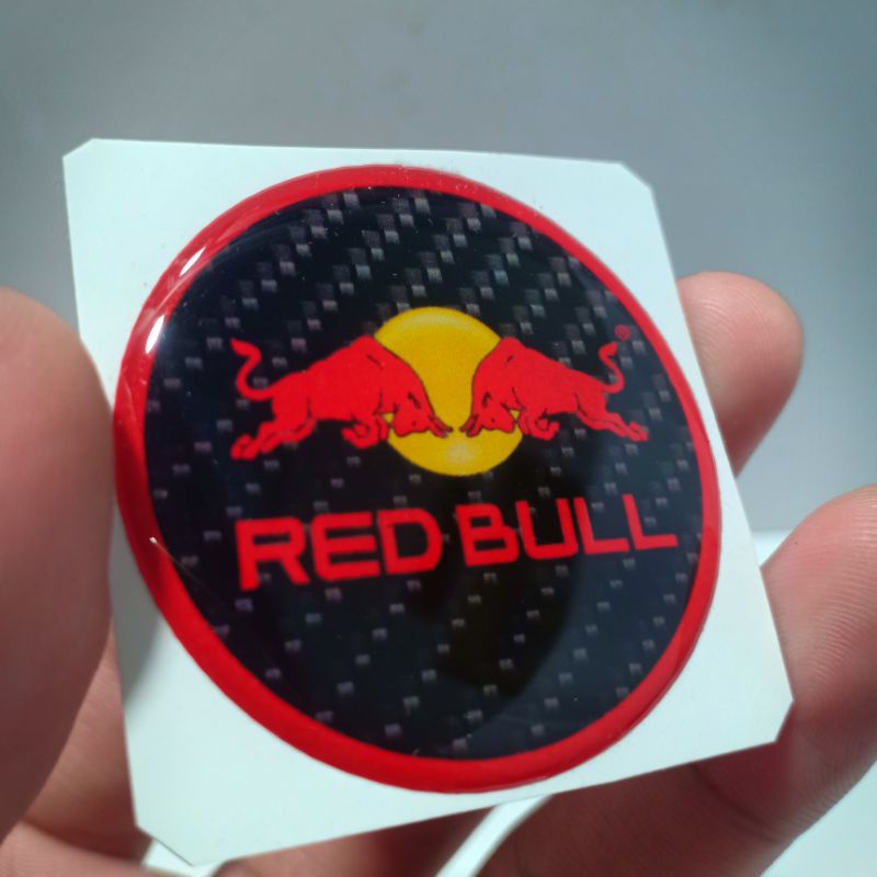 Red BULL Round Emblem sticker Embossed Flexible resin | Shopee Singapore