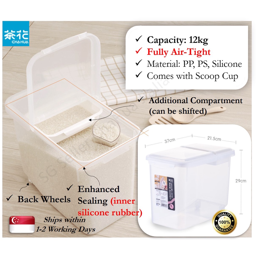 Rice Bucket, Rice Storage, Rice Container 5kg, 10kg, 15kg, Sliding ...